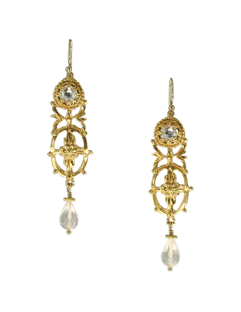 Crystal Quartz Floral Lace Vermeil Earrings – Vanessa Mellet
